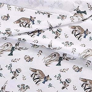 Eddie Bauer - Queen Sheet Set, Warm Breathable Cotton Flannel Bedding with Deep Pockets, Brushed for Extra Softness, Cozy Home Decor, Oeko-Tex Certified (Woodlands Friends, Queen)