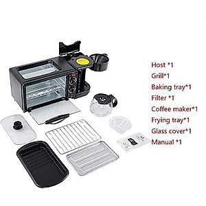 Tabletop Electric Oven Breakfast Machine Electric Baking Bakery Roast Oven Grill Multifunction Coffee Maker Pizza Oven Egg Omelette Frying Pan Toaster