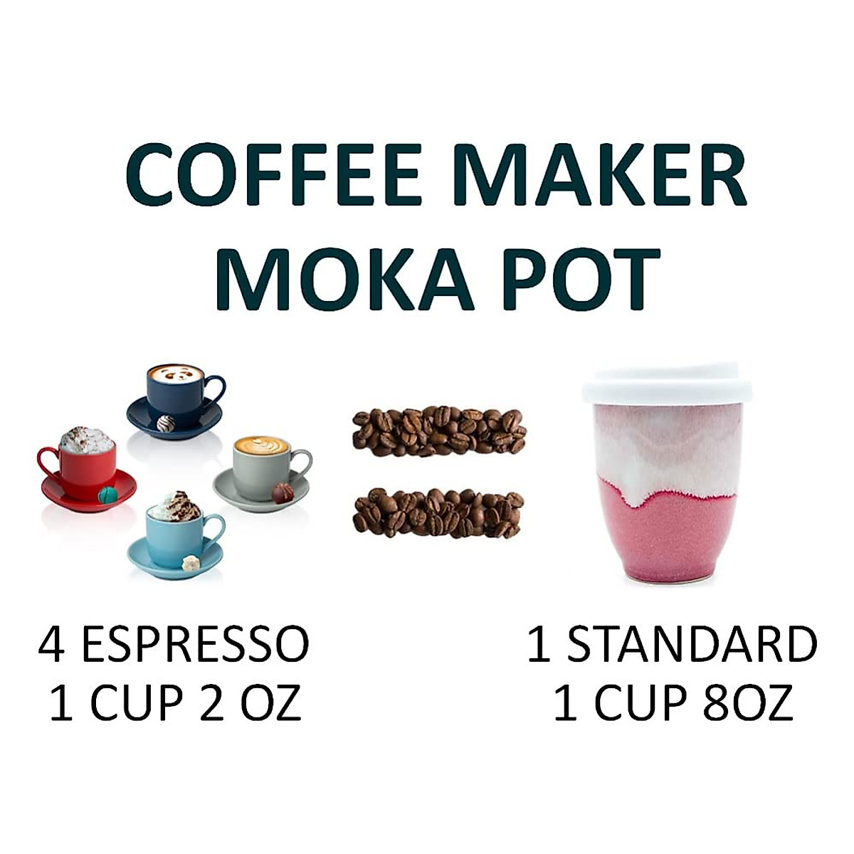 Moka Pot Coffee - Moka pots, Greca Coffee Maker, Cafetera Cubana, Stove Top Coffee Maker, Espresso Maker Stove Top, Mocha pots, Grecas de cafe, Mocha pot, Coffee Make (1 Std Cup)