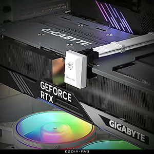 EZDIY-FAB PCIe 5.0 12VHPWR GPU Power Bridge, 12+4 Pin Angle Connector Power Adapter, for RTX40' Series GPUs, Compatible with RTX4090, 4080, 4070ti - White 180° RVS