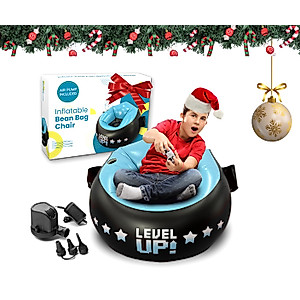 Qadory Inflatable Gaming Chair for Kids- Air Pump and Gift Included 3-in-1, Gaming Bean Bag Chair- Kids Gaming Chair- Bean Bag Chairs for Kids 8-12, Gamer Chair for Kids