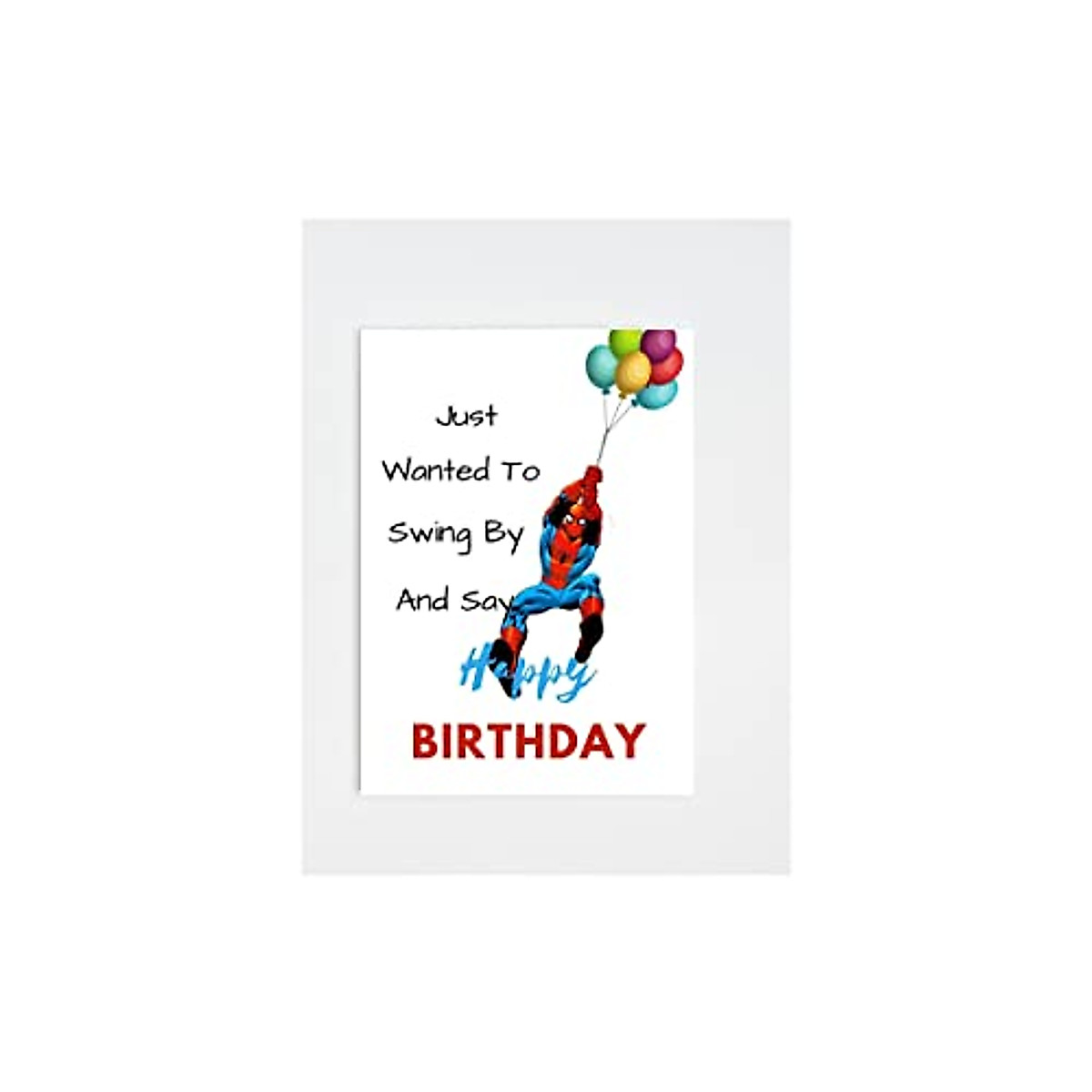 "Spiderman Inspired “Just Wanna Swing By and Say Happy Birthday”, Birthday Card, Super Hero Card, Card For Him, Card For Her, Handmade Card