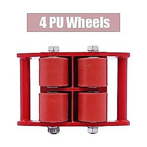 Heavy Duty Machine Dolly Skate Machinery Moving Skate Machinery Mover Cargo Trolley Cart for Heavy Duty Industrial Moving Equipment(Red)