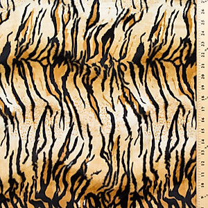 Velboa Wave Print Tiger 60 Inch Fabric by The Yard (F.E.®) (Siberian)