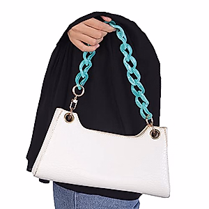 Wiwpar Acrylic Bag Straps Chains Purse Bag Handle Shoulder Straps Replacement Bag Chain with Buckle Handbag Decoration for Women (Color 1)
