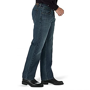 Wrangler Men's Free-to-Stretch Relaxed Fit Jean, Marine, 40W x 32L