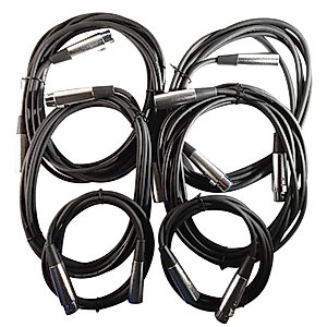 Your Cable Store XLR/Mic Cable Kit Two 6 ft, Two 10 ft and Two 15 Foot XLR Patch Cables
