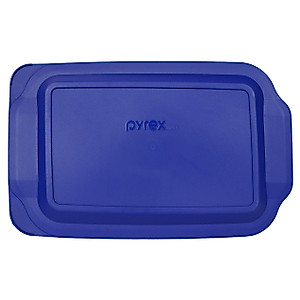 Pyrex Bundle - 4 Items: (1) 222 2qt Glass dish with (1) 222-PC 2qt Blue Lid & (1) 233 3qt Glass Dish with (1) 233-PC 3qt Blue Lid Made in the USA