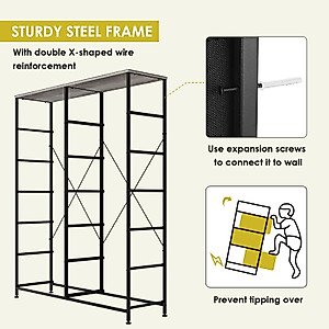 Arlopu 12-Drawer Dresser, 35.2’‘ Widened 6-Layer Fabric Storage Tower w/Textured Print Fabric Bins, Tall Chest Organizer Unit for Living Room, Hallway, Nursery, Closets, Adjustable Feetpad