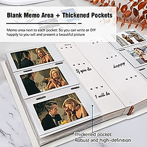 Photo Album for Fujifilm Instax Mini Camera, Polaroid Camera, Instax Photo Album with Memo Areas, 180 Pockets 2x3 Photo Album with Writing Space for Instax Mini 12 11 40 9 7+ Evo Liplay Camera,White