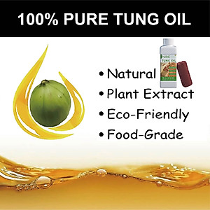 Godora 16 oz Pure Tung Oil for Wood Finishing, Wood Sealer for Indoor & Outdoor Favored by Craftsmen, Waterproofing Tung Oil for Wood Products, Perfect Food Safety Tung Oil for Furniture & Countertops