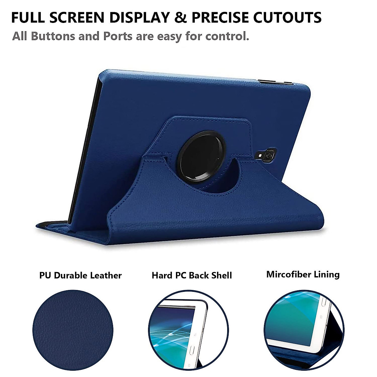 Case for Samsung Galaxy Tab A 8.0 inch 2017 Tablet (SM-T380 SM-T385),360 Degree Rotating Stand Case Full Protective Cover,with Stylus Pen,Screen Film (Deep Blue)