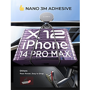 LISEN Magnetic Car Phone Holder for 6 Strong Magnets, 360 Rotatable, Fits 4.7-7.0in Phones, Universal Compatibility