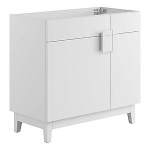 Modway EEI-6400-WHI Miles 36” Bathroom Vanity Cabinet (Sink Basin Not Included), White
