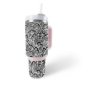 MightySkins Skin Compatible with Stanley The Quencher H2.0 FlowState 40 Oz Tumbler - Abstract Black | Protective, Durable, and Unique Vinyl Decal wrap Cover | Easy to Apply, Remove, and Change Styles