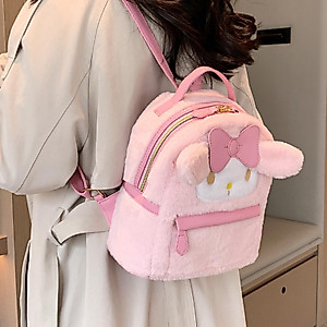 Cartoon Bag Plush Bag Cute Plush Figure Backpack School Handbag for Women Girls Gift Backpack (pink) One Size