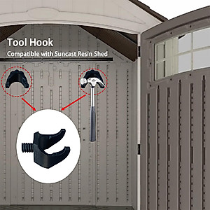 spansee Tool Hooks Compatible with Suncast Sheds, Tool Hangers for Shed, Tool Hanging Organizer Compatible with Craftsman Shed, Garden Tool Rack, 2 Pack