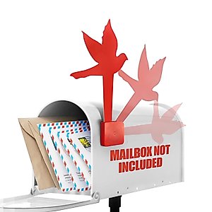 Anley Universal Outgoing Mail Dove Bird Mailbox Flag for Wood, Metal & Stucco - Rust Resistant Plastic Alert Postal Carrier Raised Signal Flags Replacement Kit - Mounting Sticker Included (Red)