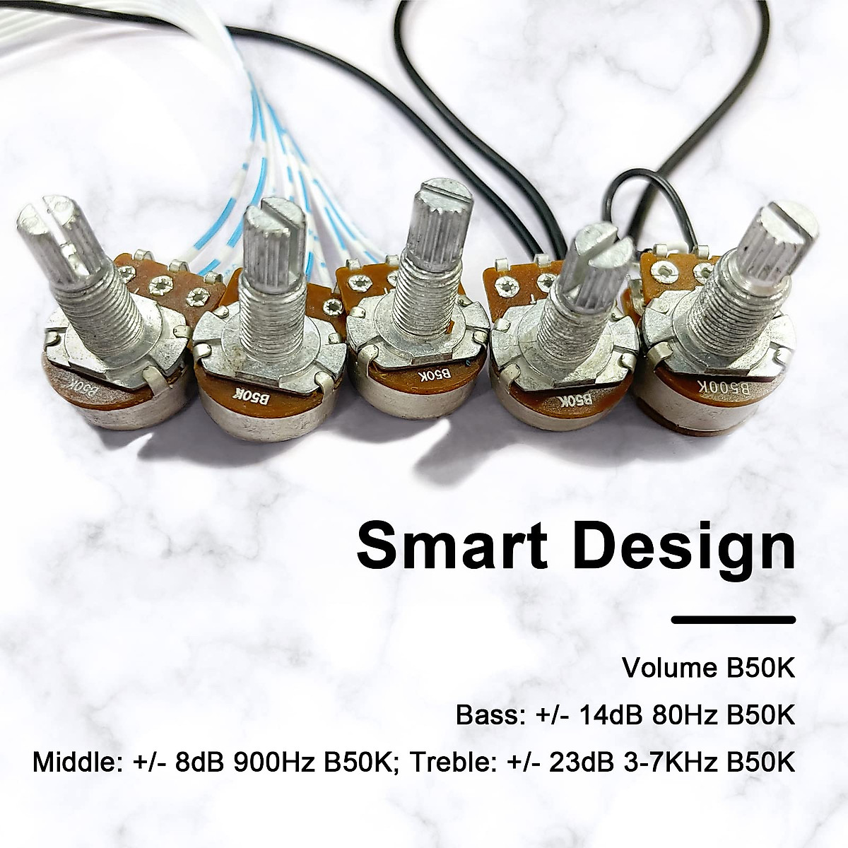 SAPHUE Pre-wired 3 Band Active Bass Circuit Active,EQ Equalizer Electric Bass Preamp Circuit