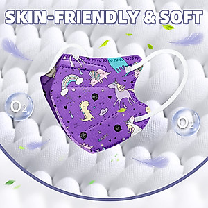 FENFEN Kids KN95 Face Mask Disposable - 50 Pack KN 95 Kid Masks Children Small Size Breathable Girls Kids KN95 Unicorn Mask Mascaras KN95 Para Niños