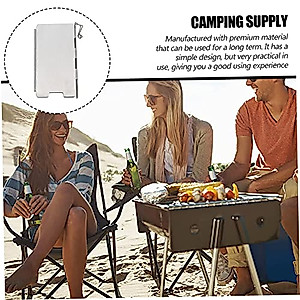 Mobestech 3 Sets Stove Windshield Bbq Grill Portable Bbq Grill Mini Portable Outdoor Gas Stove Outdoor Folding Windshield Outdoor Stove Windshield Portable Camping Stove Aluminum Alloy Light