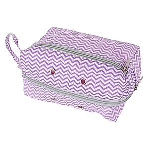 ENTHUSRI Yarn Storage Bag Best Durable Travel Storage Bag Purple Striped Design Knitting Accessories Case for Crochet Accessories