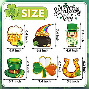 Joy Bang St Patricks Day Cutouts 60 PCS Paper Shamrock Cutouts for Crafts St. Patrick's Day Shamrock Leprechaun Cutouts for Classroom Bulletin Board Decorations