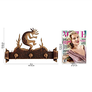 NOVICA Southwest Theme Iron Wall Mounted Coat Hanger, Kokopelli Serenade'