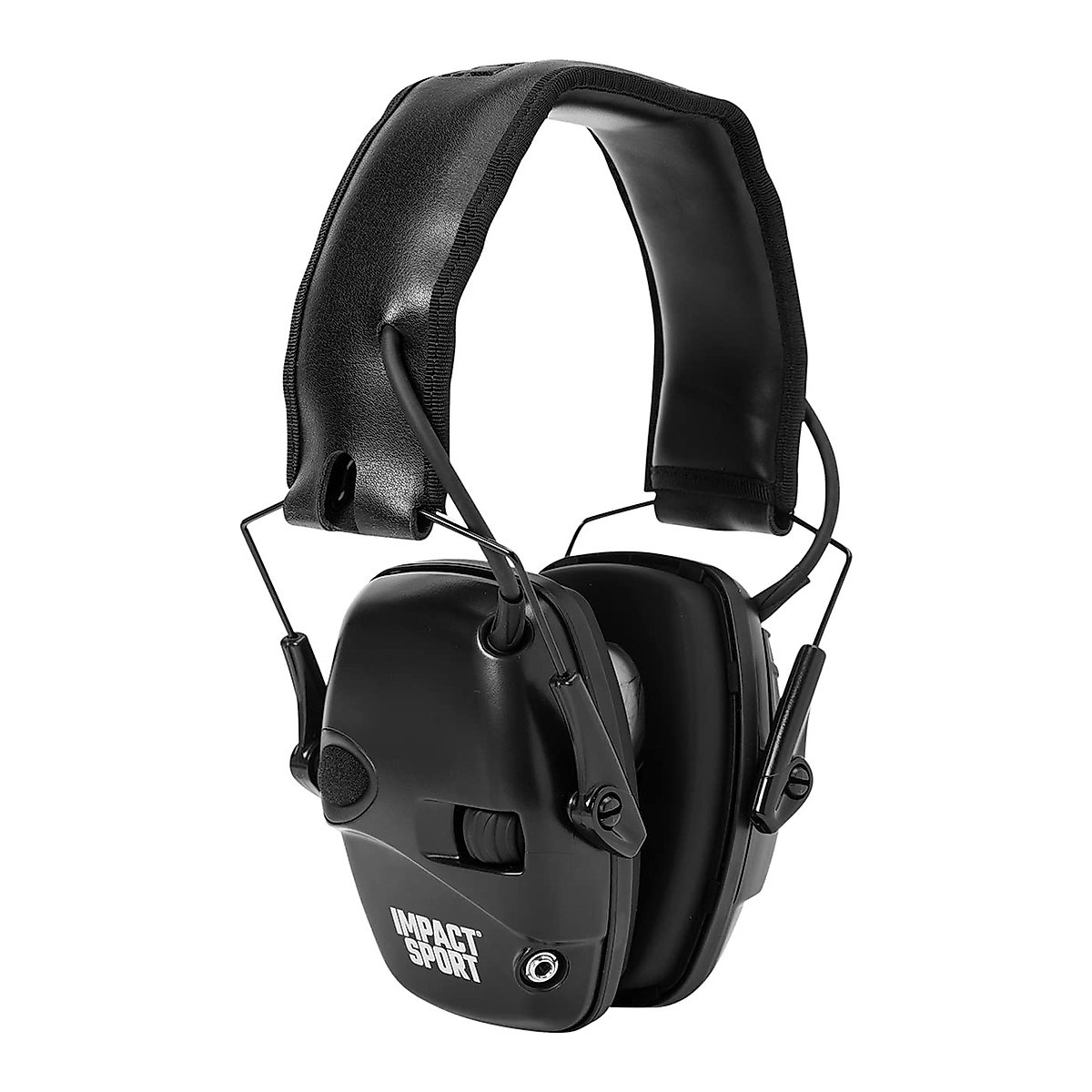 Howard Leight by Honeywell Impact Sport Sound Amplification Electronic Shooting Black Earmuff with Genesis Sharp-Shooter Shooting Glasses, Clear Lens