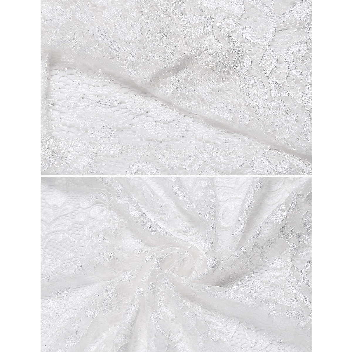 Deawell Womens Ruffle Sleeve Lace Cardigans Ladies Sheer See Through Cover Up Jacket (White, M)