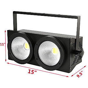 TENGCHANG 200W 2-Head COB Cool& Warm White 2 in1 LED Stage Audience Light PAR64 DMX DJ
