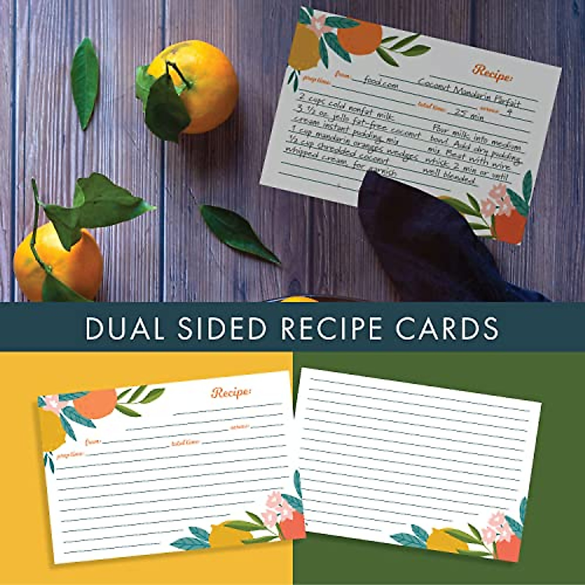 Jot & Mark Recipe 3 Ring Binder 8.5" x 9.5" | Full-Page with Clear Protective Sleeves and Color Printing Paper for Family Recipes (8.5" x 9.5" Recipe Binder, Winter Orchard)