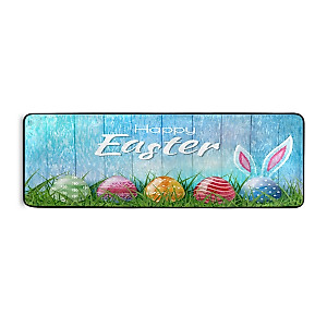 Happy Egg Easter Vintage Runner Rug Bath Rug Kitchen Area Mat Doormat Large Runner Carpet 72" X 24"
