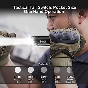 WUBEN L50 Rechargeable Flashlights, USB Tactical flashlights 1200 high lumens, Super Bright IP68 Waterproof LED flashlights, EDC Pocket Flashlights 5 Modes for Emergency, Rescue, Inspection, Hunting