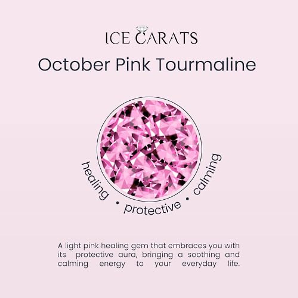 IceCarats 925 Sterling Silver 18 inch Diamond Pink Tourmaline Chain Necklace Gemstone Pendant Charm