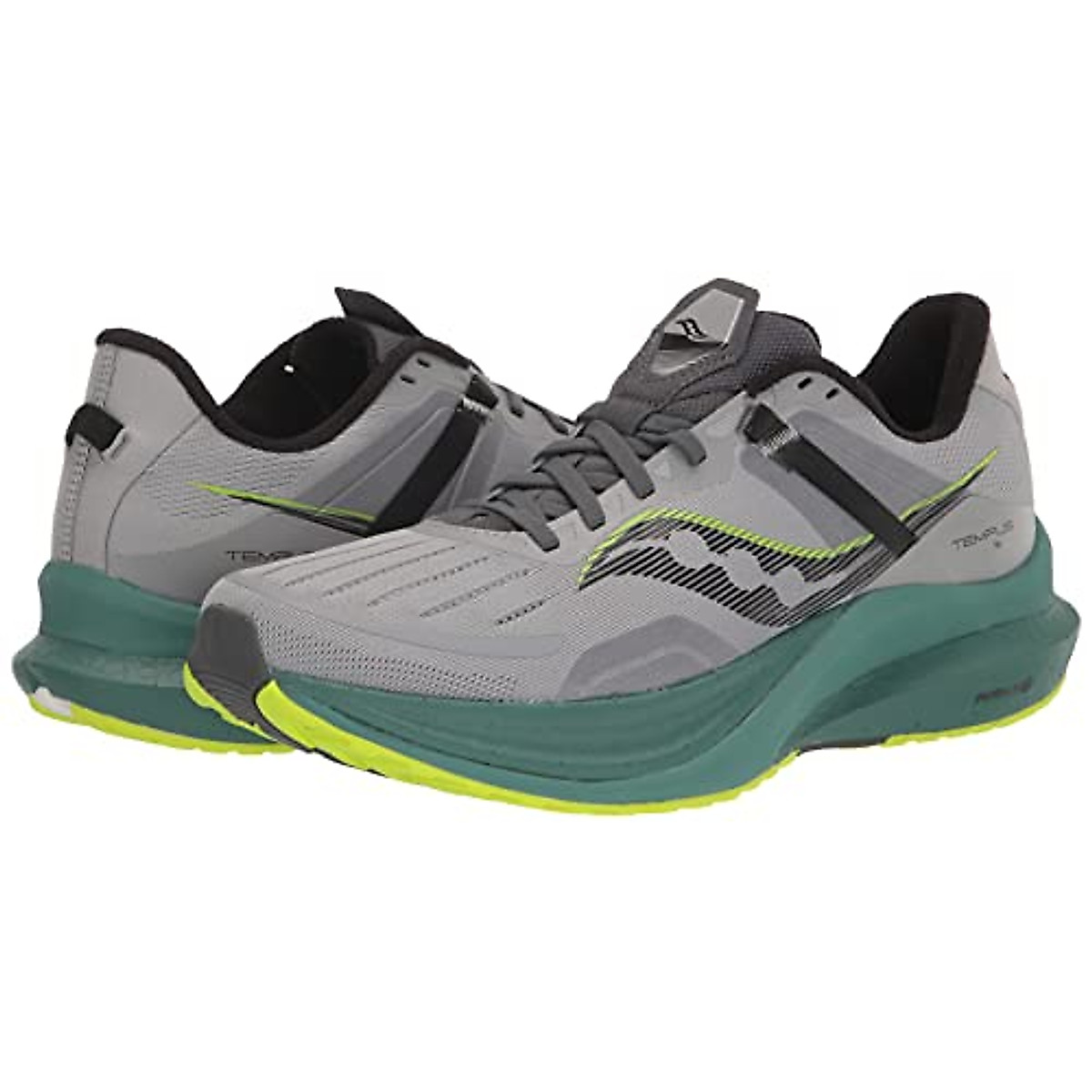 Saucony Men's Tempus Running Shoe Sneaker, Fossil/Moss, 9.5