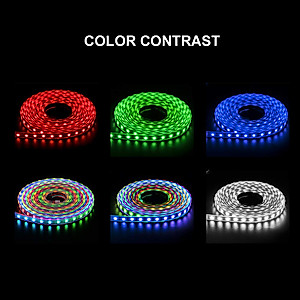 BTF-LIGHTING WS2812B IC RGB 5050SMD Pure Gold Individual Addressable LED Strip 16.4FT 300LED 60LED/m Flexible Full Color IP30 DC5V for DIY Chasing Color Project(No Adapter or Controller)