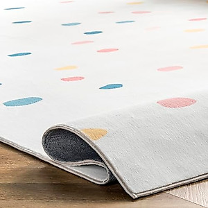 nuLOOM Calla Kids Polka Dot Nursery or Playroom Area Rug, 4x6, Multi