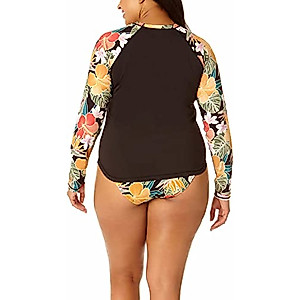 hurley Womens UPF 50+ Long Sleeve Rashguard (as1, Alpha, m, Regular, Regular, Caribbean Dreamin)