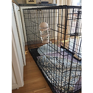 No Drip Dog Kennel Water Bottle Dispenser for Crate, 400ml Dripless Pet Drinking Fountains Kettle with Automatically Feeding Water (White)