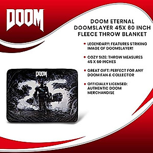 Doom Eternal Doomslayer Fleece Blanket - 45x60-Inch Soft Cozy Blanket, Plush Throw - Fluffy Cover for Twin Bed, Couch, Sofa, Living Room, Camping - Decorative Video Game Throws Just Funky Merchandise