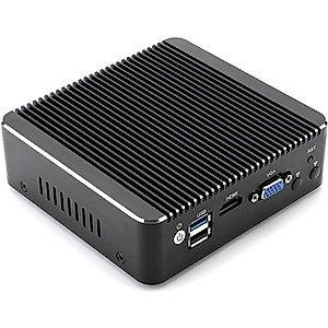 Firewall Micro Appliance,Fanless Mini PC with Intel Celeron J4125 Quad Core,4 Intel I225 Gigabit LAN,VGA/HDMI/USB,AES-NI,Barebone No Ram No SSD