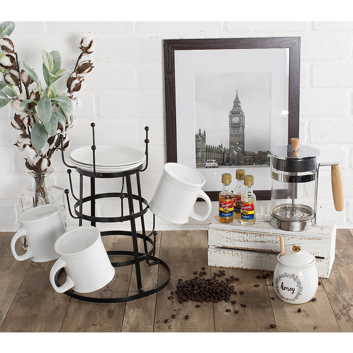 DII Metal Kitchen Storage Collection 3-Tier Mug Tree Stand, 9.5x12.75, Vintage Black