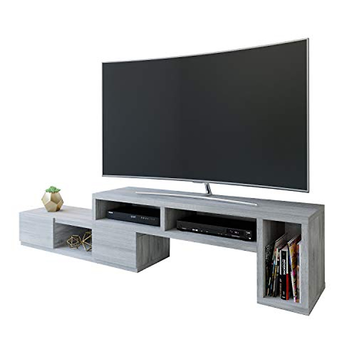 Adjustable TV Stand for 75 Inch TV, Modern TV Stand for Living Room with Storage, Expandable Base Entertainment Center Fits Screens up to 75" When TV is Measured Diagonally, Grey