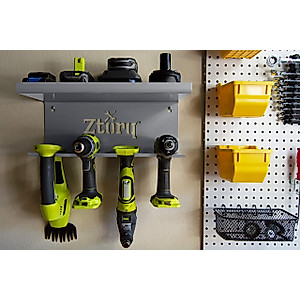 Ztorq Cordless Drill Tool Organizer - Drill holder storage wall mount shelf rack and charging station to optimize garage organization and power tool storage
