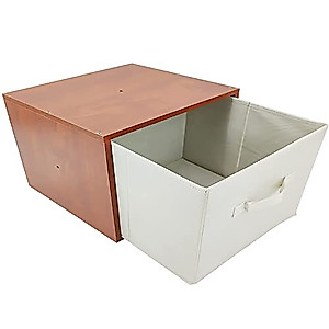 FixtureDisplays® Cubby Hole Storage Bin Modular Wood Blocks with Fabric Bins 6/Set Product Weight 38 Lbs Great for Preschools Day Care Home Bookshelf 11364-NEW-NPF