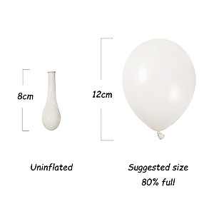 KOMOREBI White Balloons 5 Inch 100pcs Plain White Balloons White Latex Balloons for Birthday Engagement Wedding Baby shower Anniversary Party Decorations