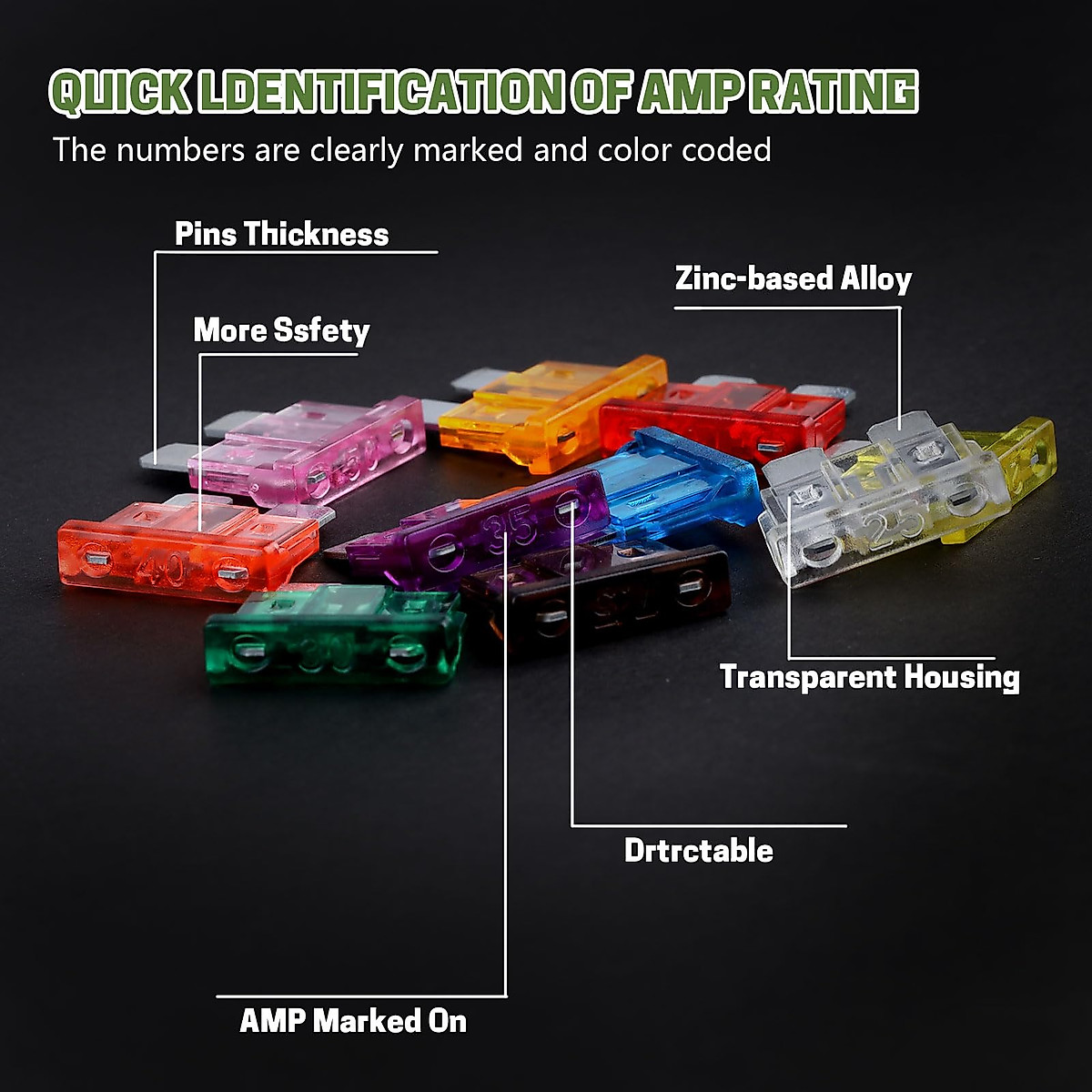 LOCOPOW 100Pcs Standard Blade Fuses Kit,Car Fuses Assortment Kit,RV Fuses, 5A/ 7.5A/ 10A/ 15A/ 20A/ 25A/ 30A/ 35A/ 40A/ 50A - Box Assortment-for Car/RV/Truck/Motorcycle/Boat/ATV/Camper