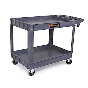WEN 73002T 500-Pound Capacity 40 by 17-Inch Service Utility Cart & 500-Pound Capacity 46 by 25.5-Inch Extra Wide Service Utility Cart