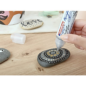 edding 5400 acrylic 3D double liner - gold - 1 acrylic colour tube - 2 nozzles 2-3,5-10mm - acrylic paint for canvas, painting boards and wood - waterproof acrylics in artist-quality colours